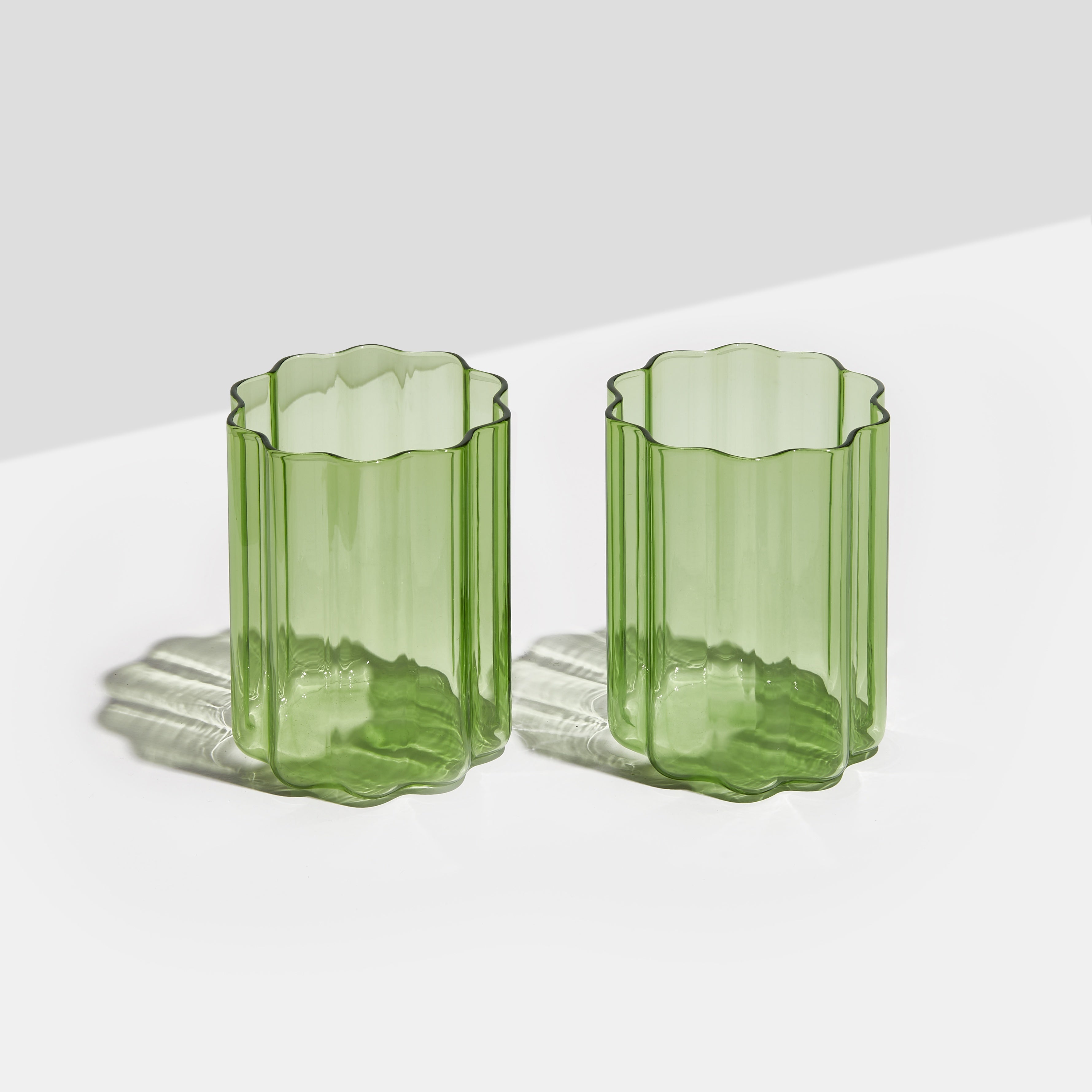 Wave Glass- Green Set of 2 – Marlbro House